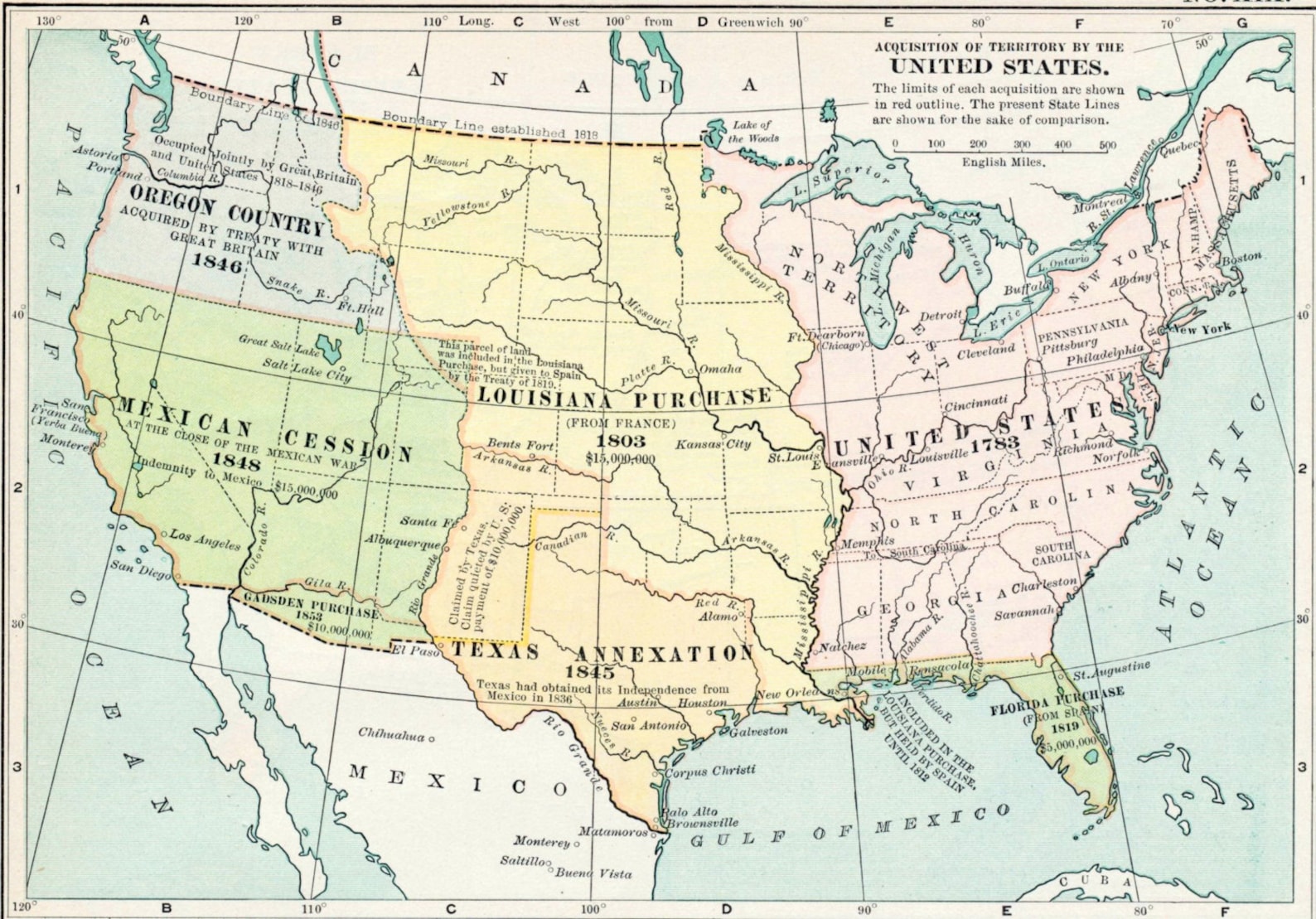 1902 Antique Map Showing Early American History Century - Etsy