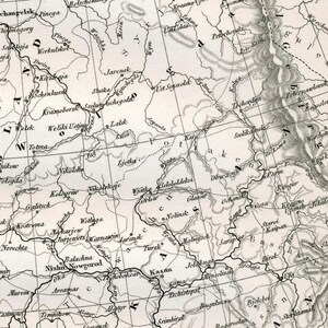 1860 German Vintage Map of European Russia - Black and White - Etsy