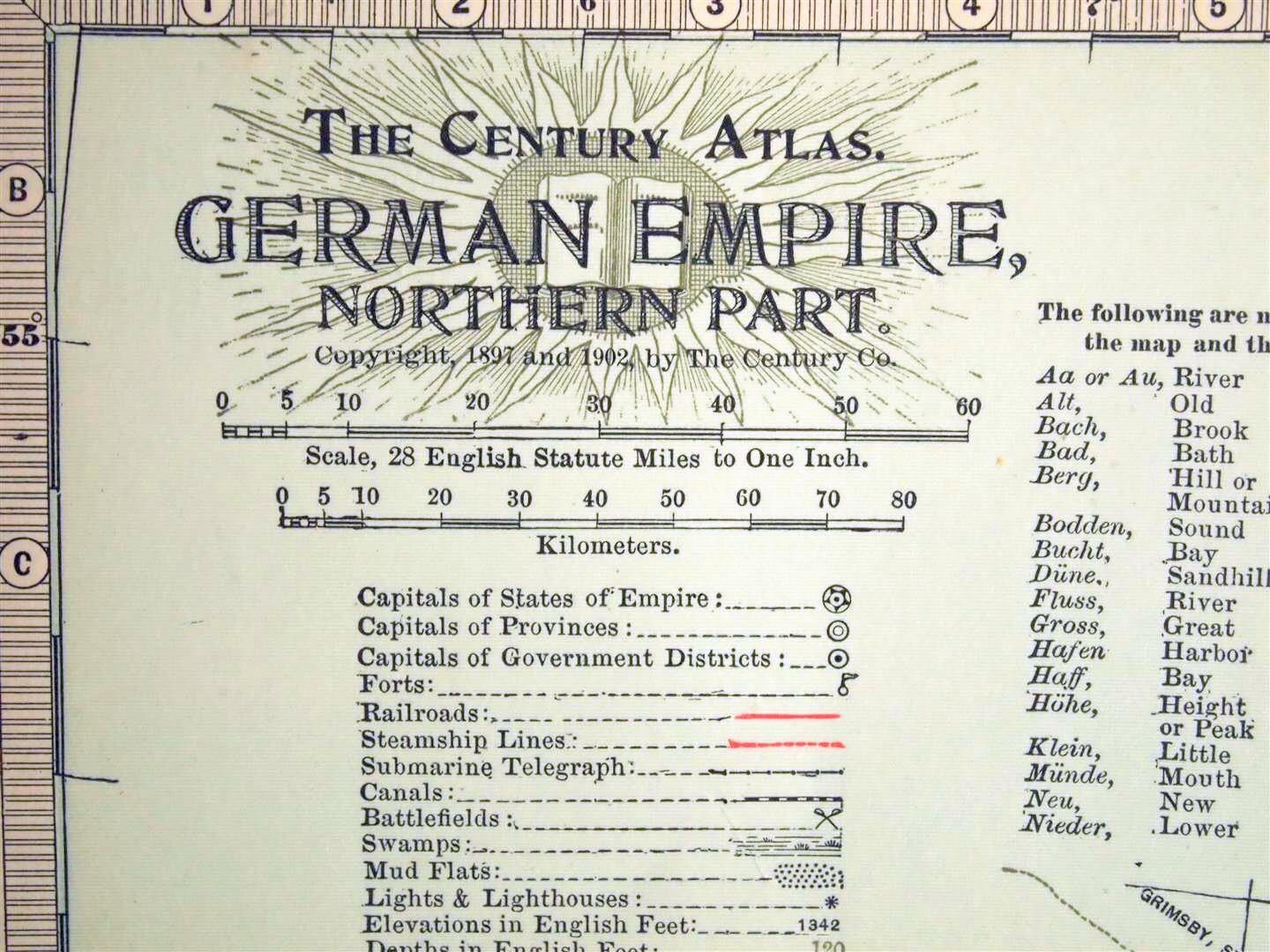 1902 Antique Map of the German Empire Germany Antique Map - Etsy