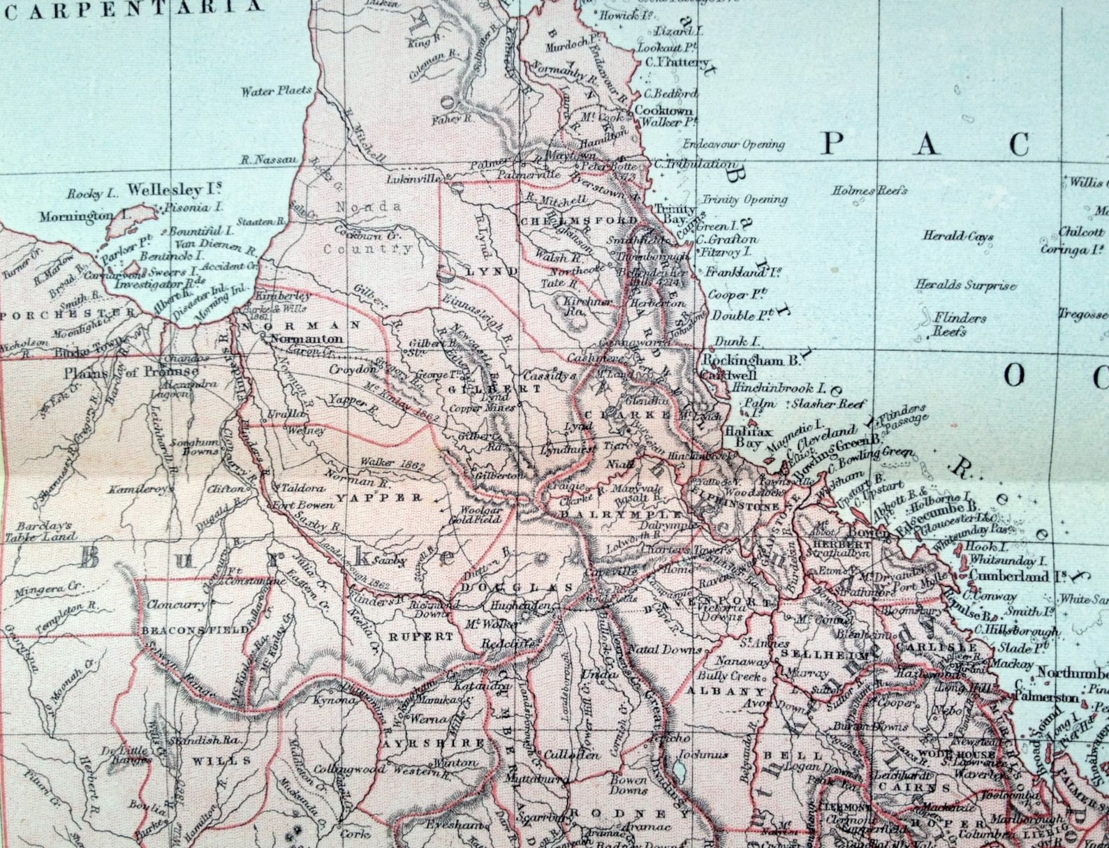 1901 Antique Map of Queensland, Australia - Etsy