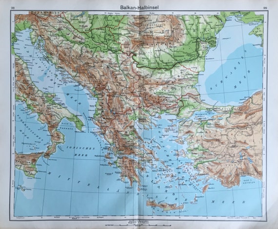 Balkan Peninsula Physical Map