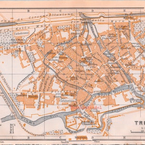 Antique Map of Treviso, Italy - 1913 City Map - Etsy