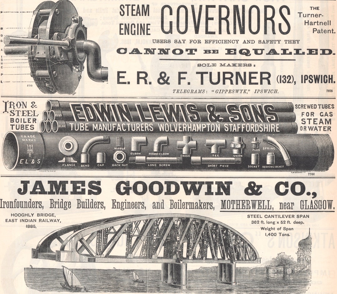 Page of Antique Advertisements for Steel Casings, Iron Boiler Tubes ...