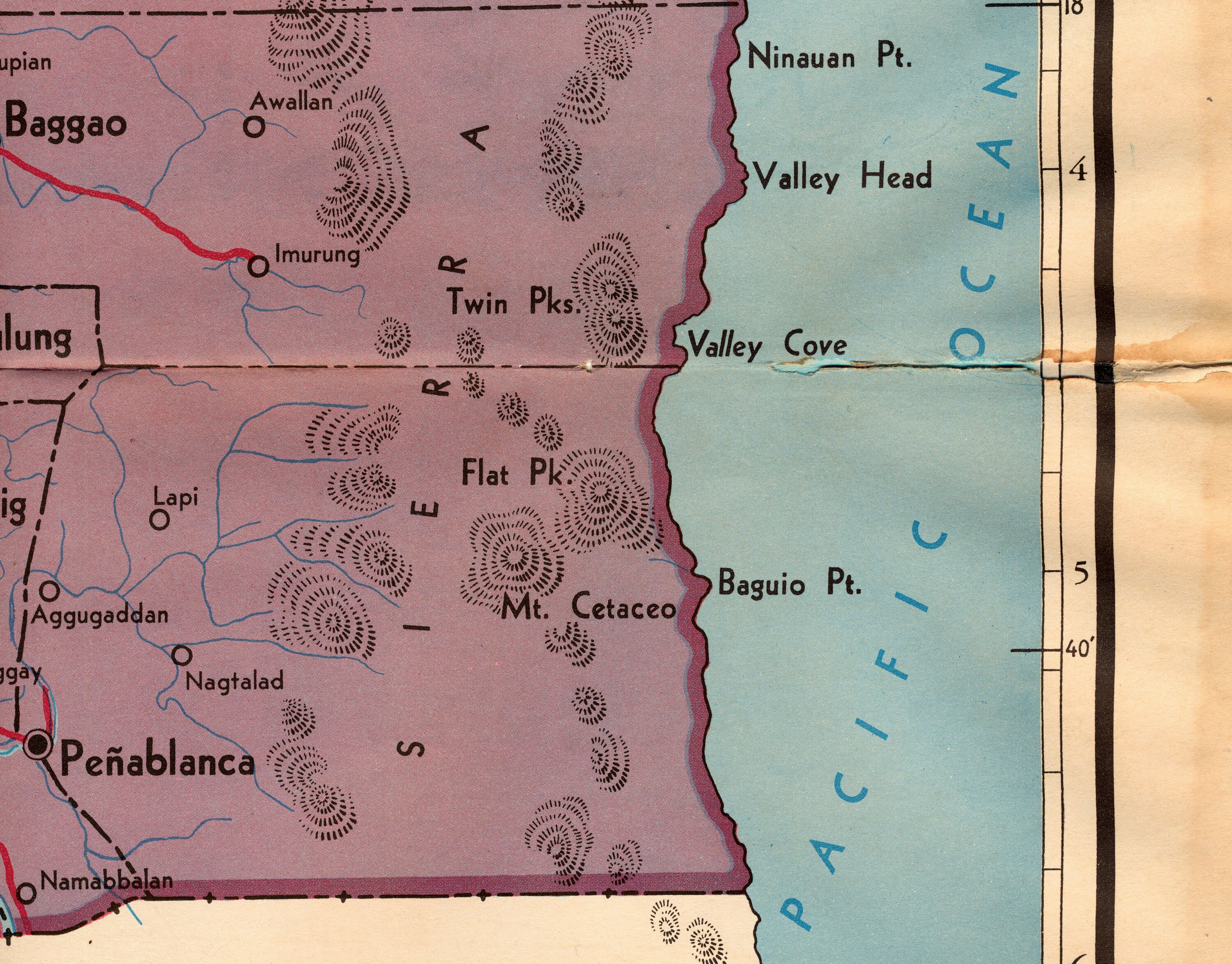 Cagayan, Philippines - RARE Large Vintage 1959 Map - Tuguegarao ...