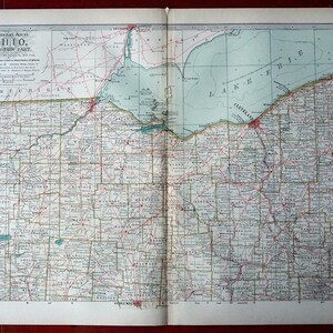 1902 Antique Map of the Northern Part of Ohio Antique Ohio - Etsy