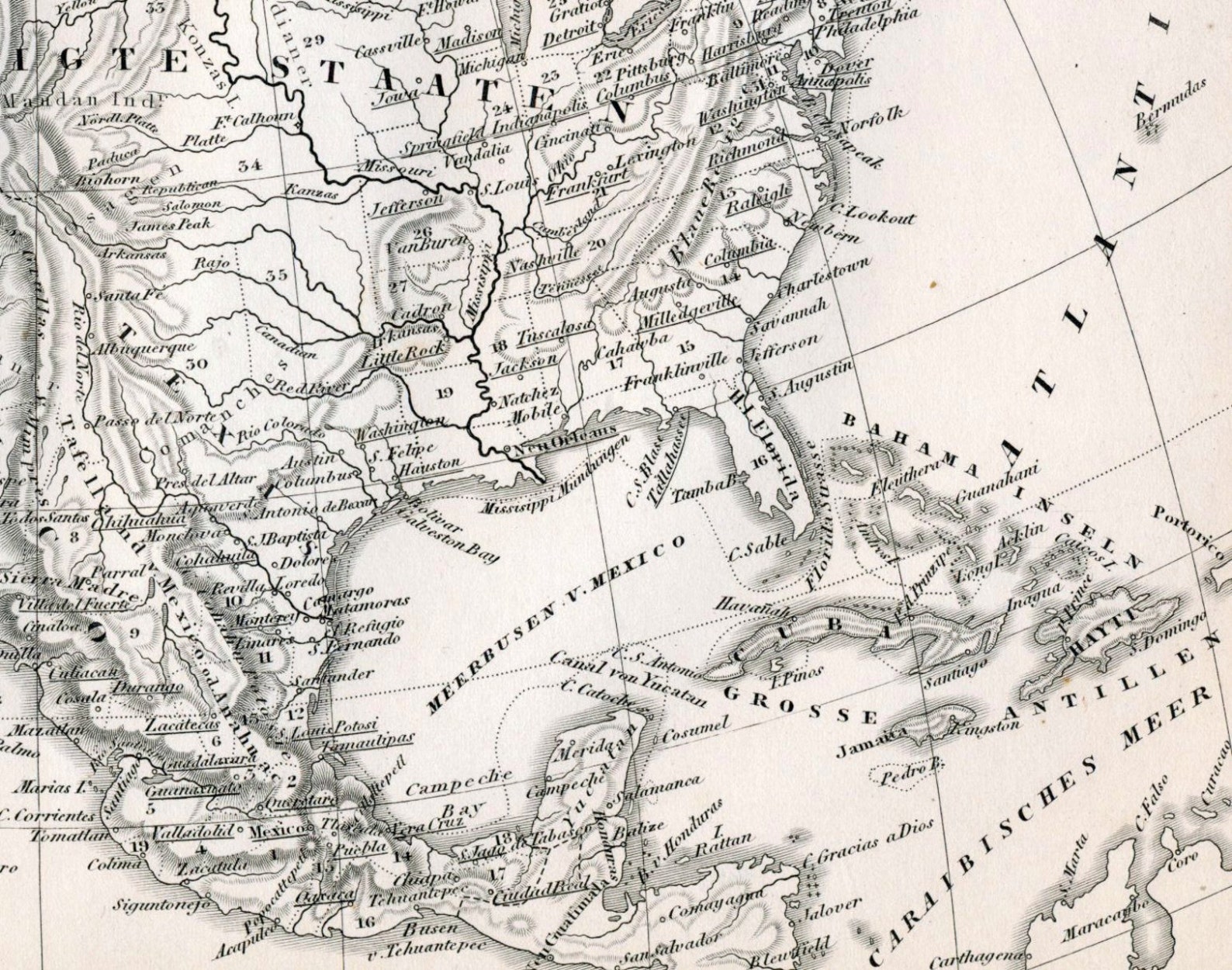 1860 German Vintage Map of North America Vintage North | Etsy