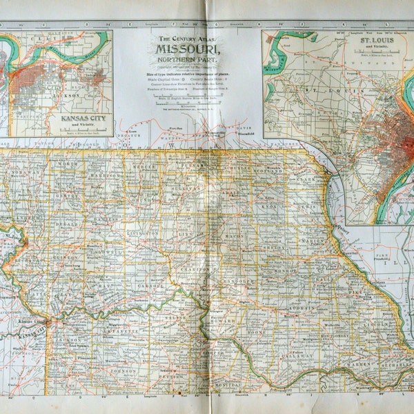 Missouri Atlas Map - Etsy