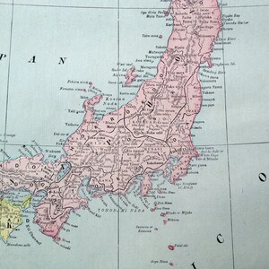 1899 Vintage Map of Japan - Old Map of Japan - Etsy