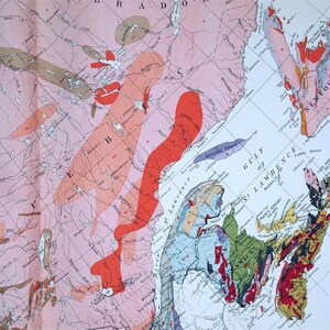 Large Antique Geological Map of Canada - 1915 Map - Geology, East Sheet ...