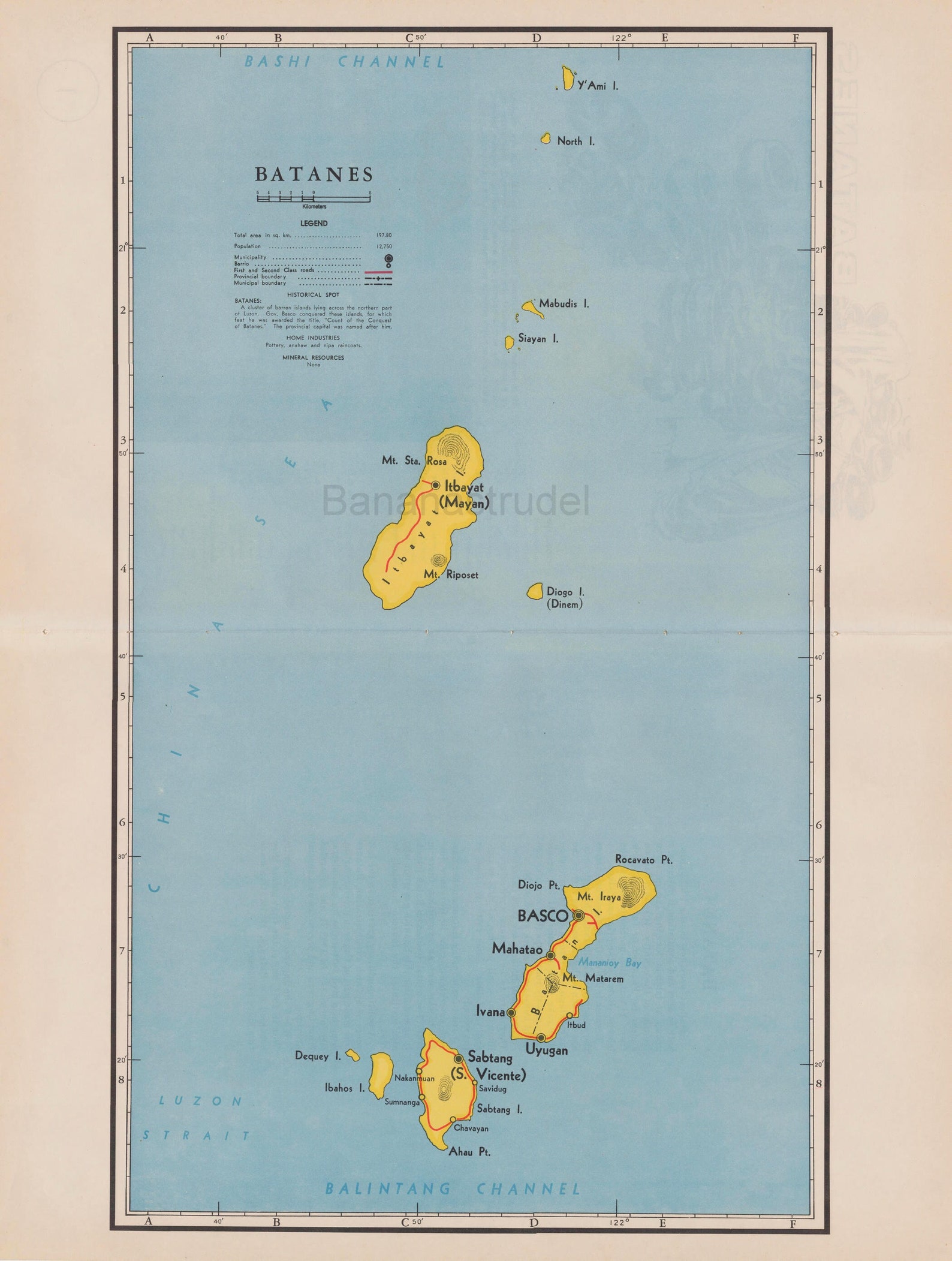 Batanes, Philippines - RARE Large Vintage 1959 Map - Basco - Itbayat - Etsy