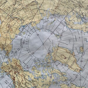 1955 Vintage Wall Size Northern Hemisphere Map - Strategic Planning ...