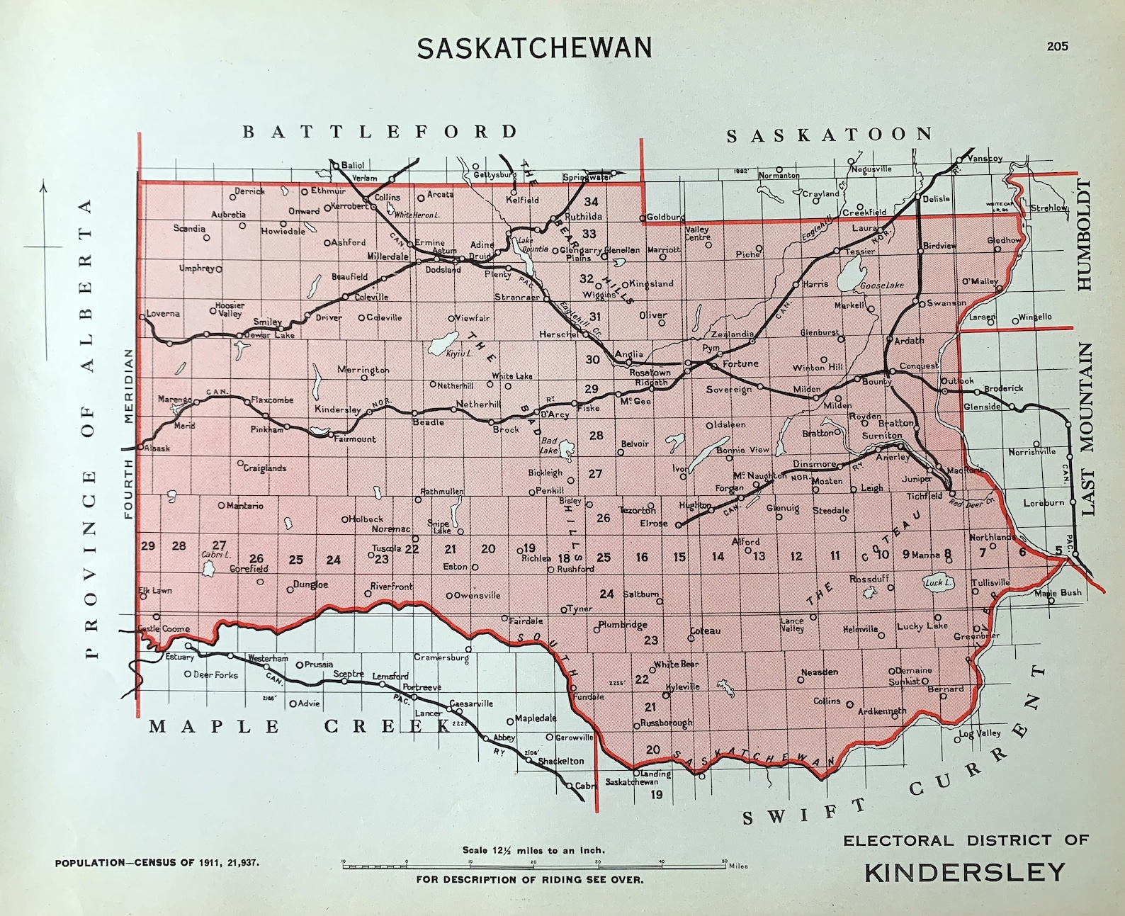 Antique Map of Kindersley Saskatchewan Canada 1915 Vintage - Etsy