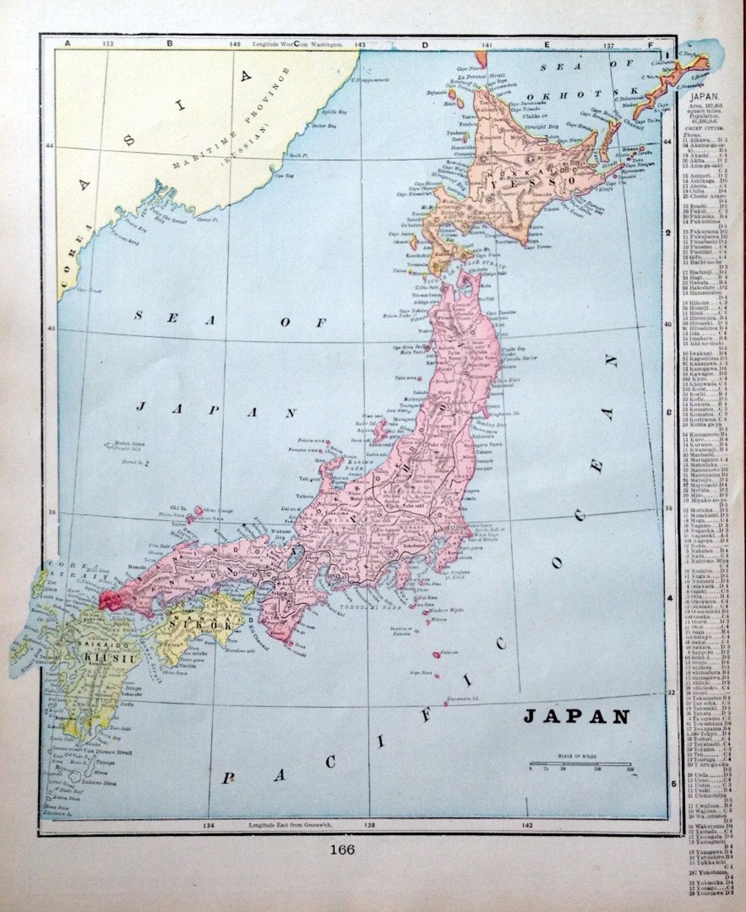 1899 Vintage Map of Japan - Old Map of Japan - Etsy