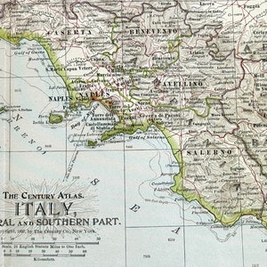 Antique Map of Central and Southern Italy - Antique Italy Map (central ...
