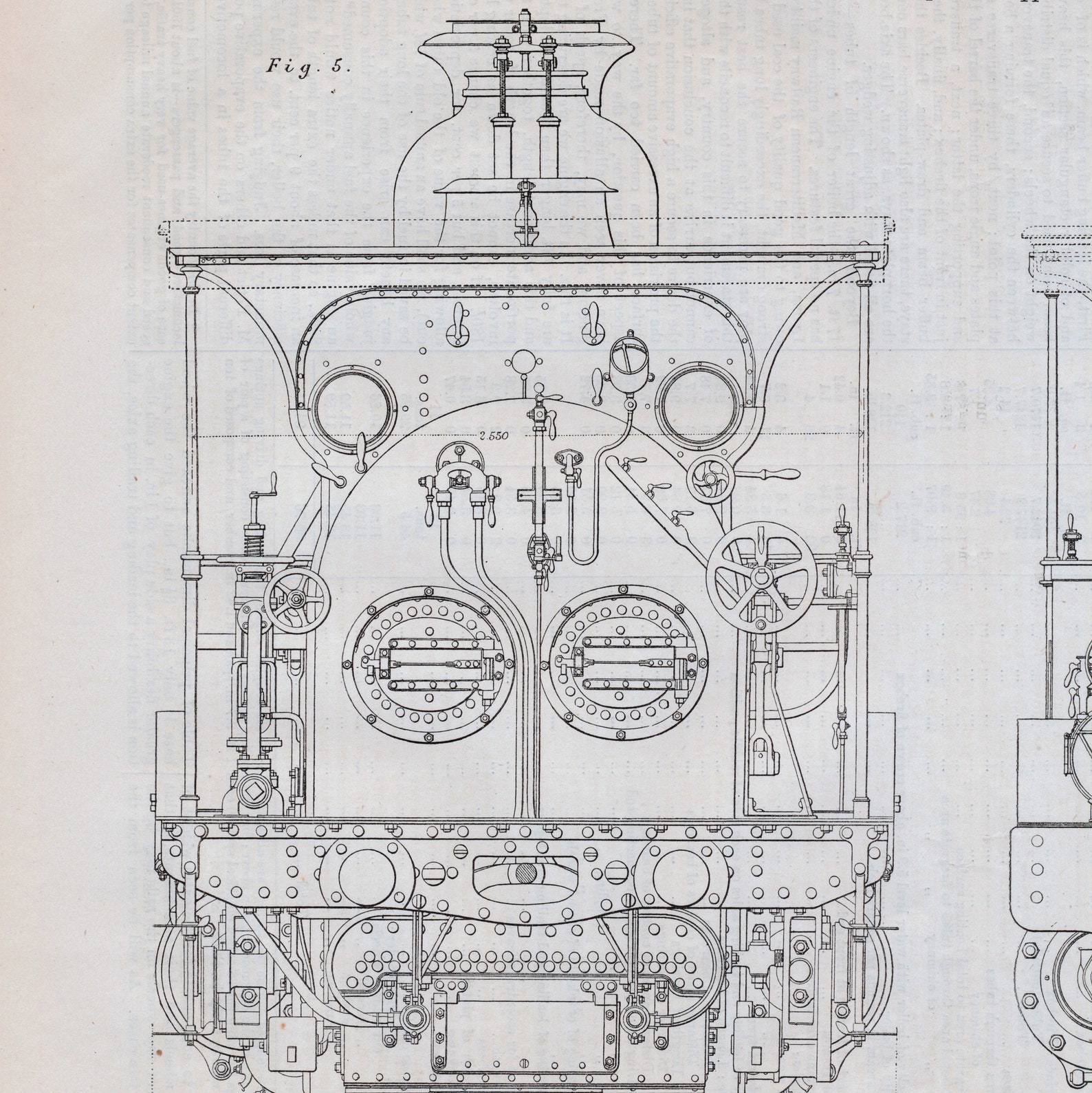 1879 Antique Engineering Drawing - Goods Locomotive for the Paris ...