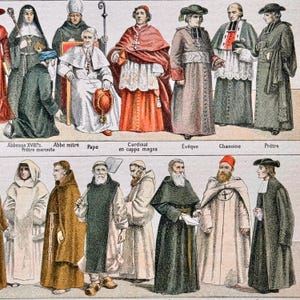1898-1904 Antique French Chromolithograph of Religious Costumes - Etsy