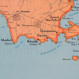 Samar, Philippines - RARE Large Vintage 1959 Map - Catbalogan ...