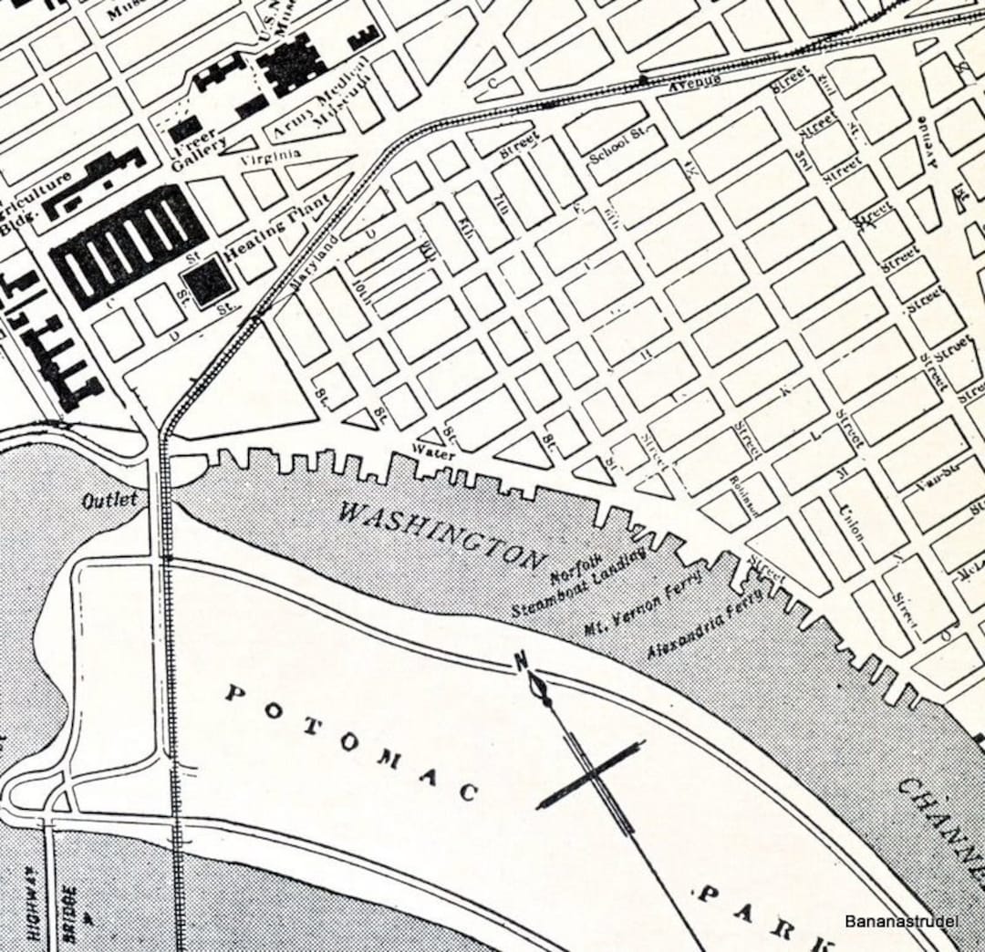 1937 Vintage Map of Washington, DC - Vintage City Map - Old City Map - Etsy