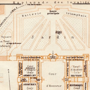 Antique Map of the Hôtel Des Invalides, Paris, France - Published 1937 ...