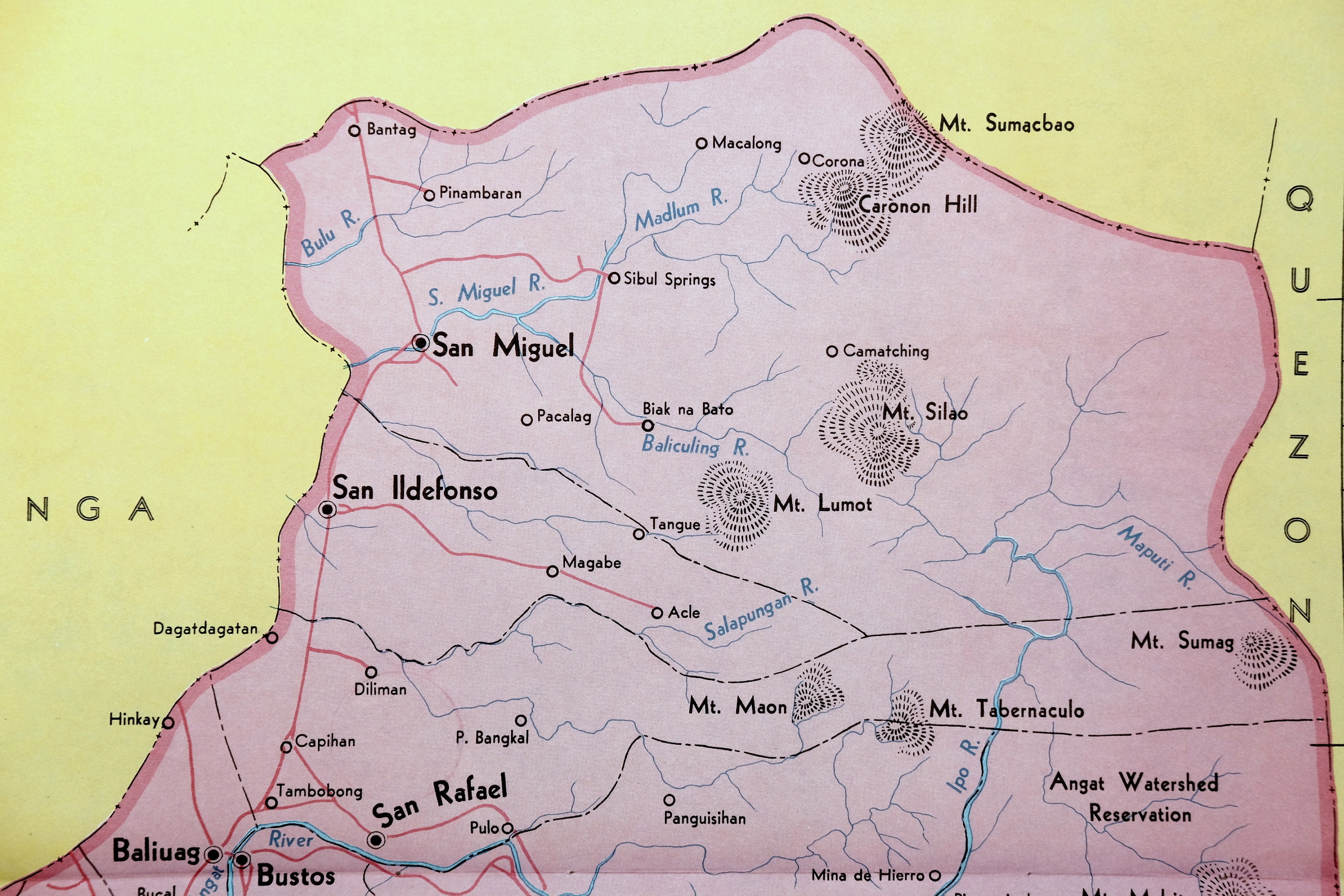 Bulacan, Philippines - RARE Large Vintage 1959 Map - Malolos ...