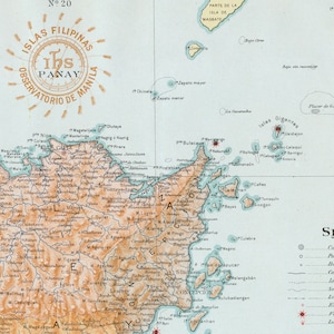 1900 Rare Antique Map of the Island of Panay, Philippines - Iloilo ...