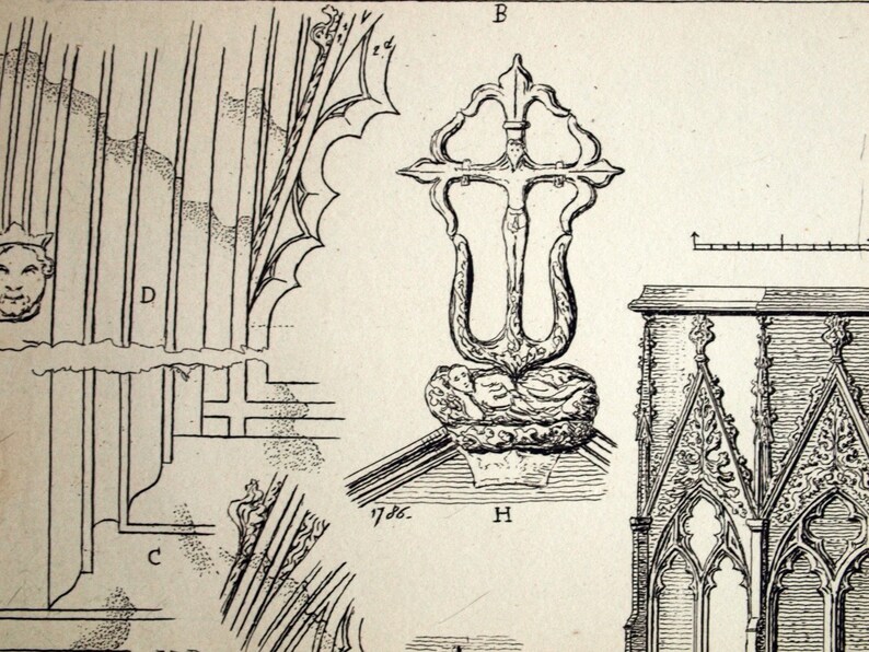 1845 Rare Large English Antique Engraving of British | Etsy