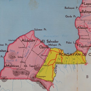 Misamis Oriental, Philippines RARE Large Vintage 1959 Map Cagayan De ...