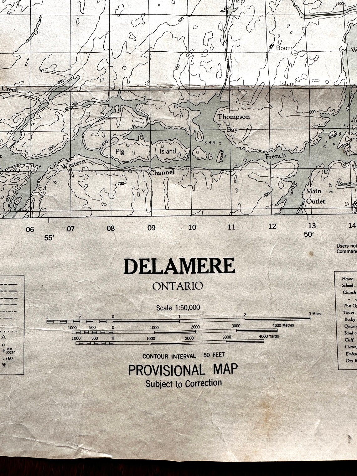 1957 Map of Delamere, Ontario. Where Do You Cottage Series. - Lake ...