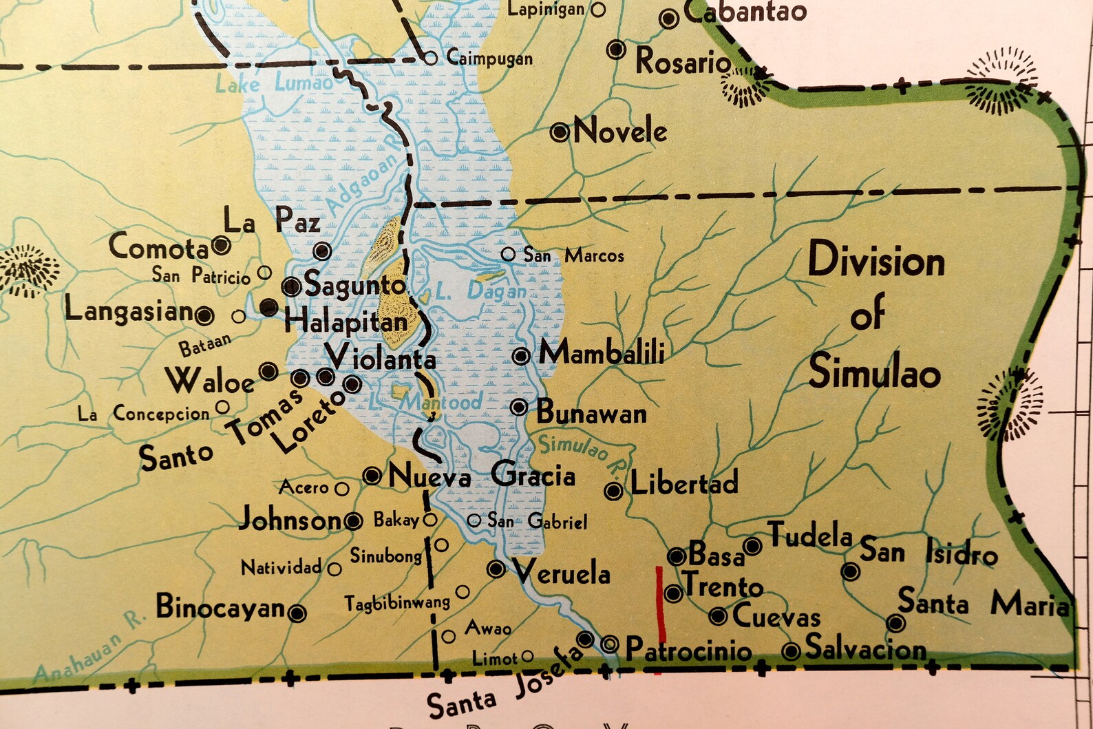 Agusan, Philippines - RARE Large Vintage 1959 Map - Butuan City - Wawa ...