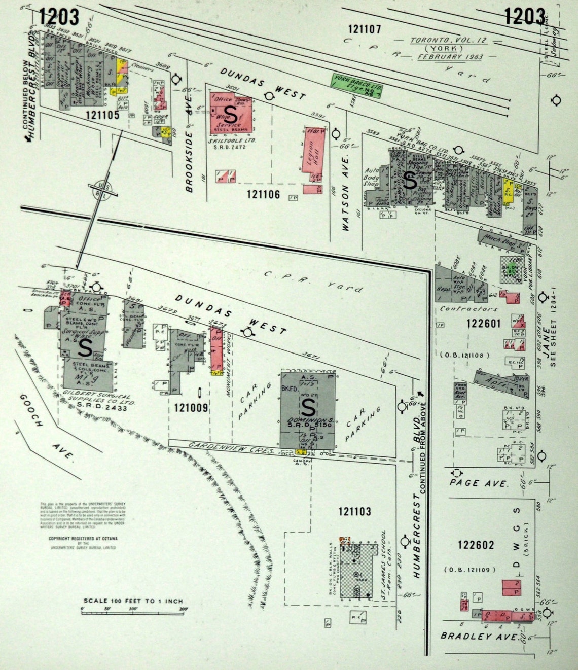1964 Vintage Map of Etobicoke Toronto Insurance Maps - Etsy
