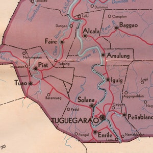 Cagayan, Philippines - RARE Large Vintage 1959 Map - Tuguegarao ...
