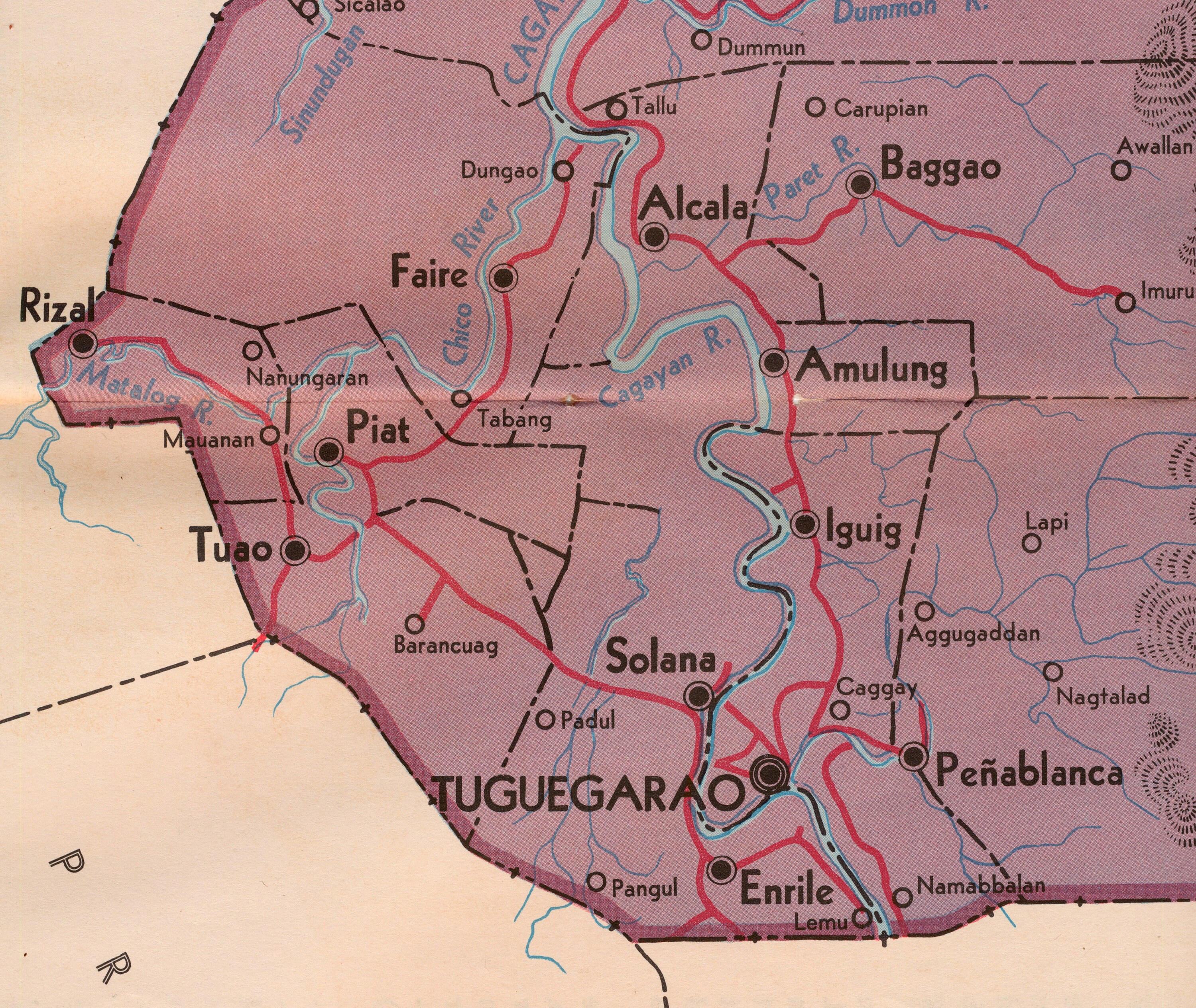 Cagayan, Philippines - RARE Large Vintage 1959 Map - Tuguegarao ...
