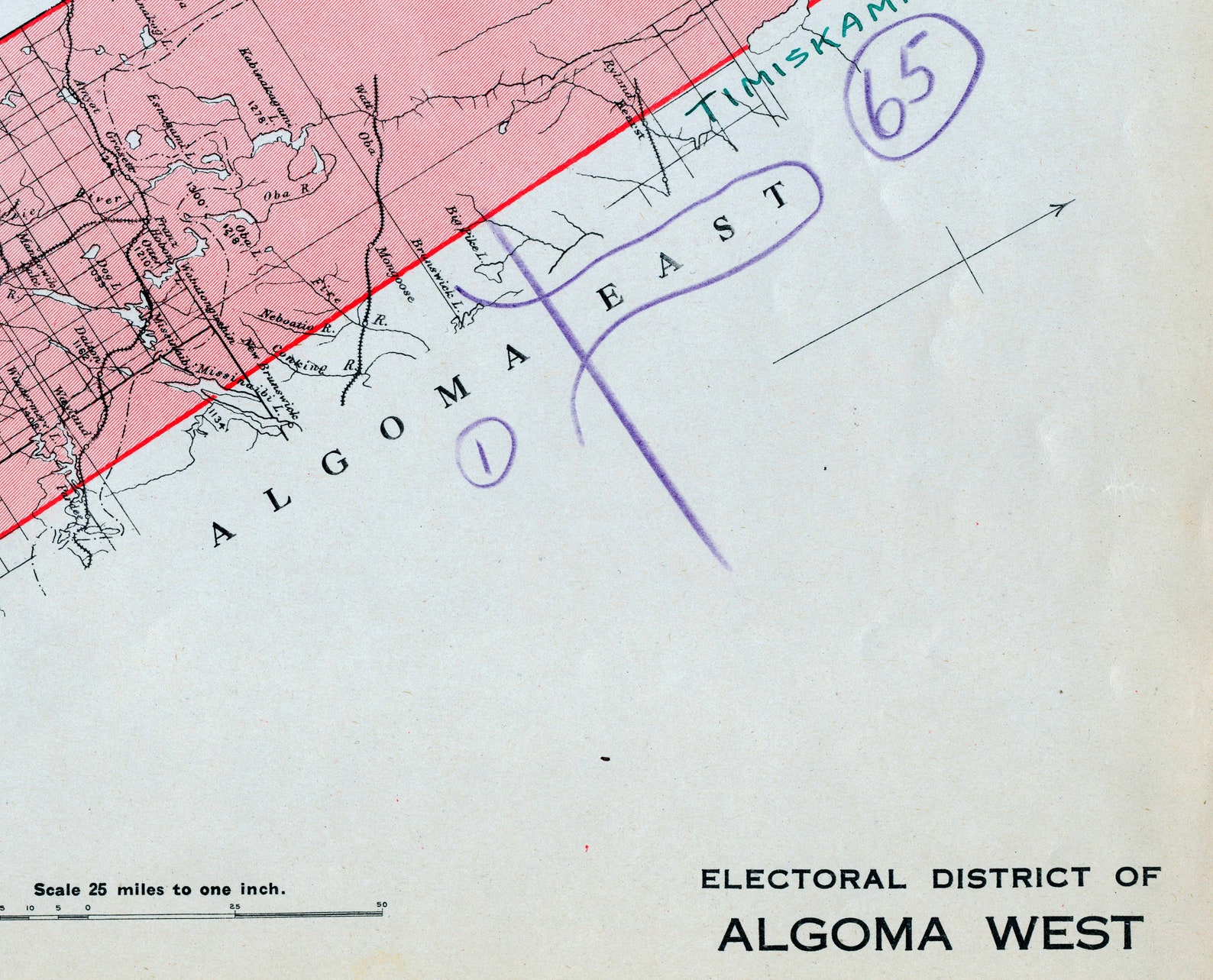 Antique Map of Algoma West Ontario 1915 Vintage Electoral - Etsy