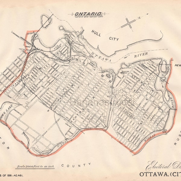 Antique Map of Ottawa - Etsy