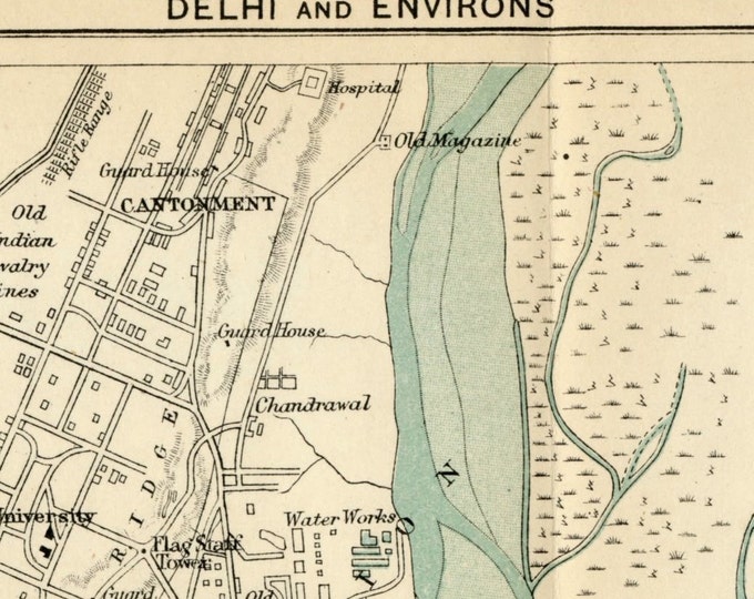 1952 Vintage City Map of Delhi, India, and Environs - Etsy