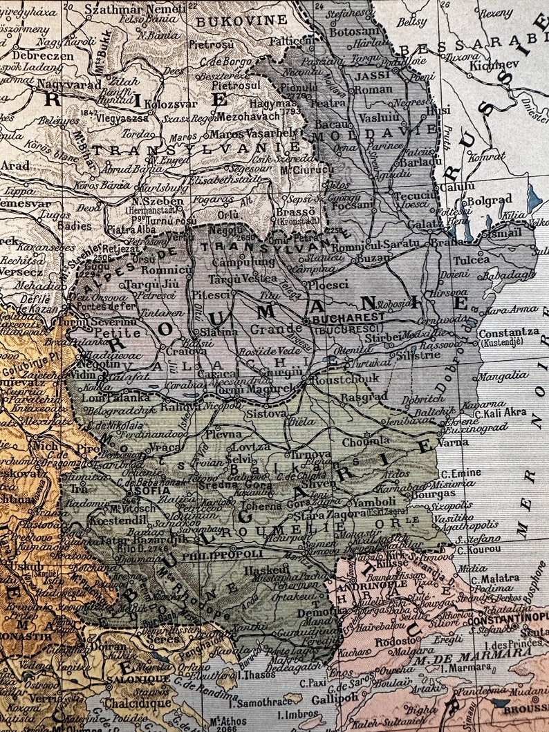 1898-1904 Political Map of the Balkan Peninsula Greece - Etsy