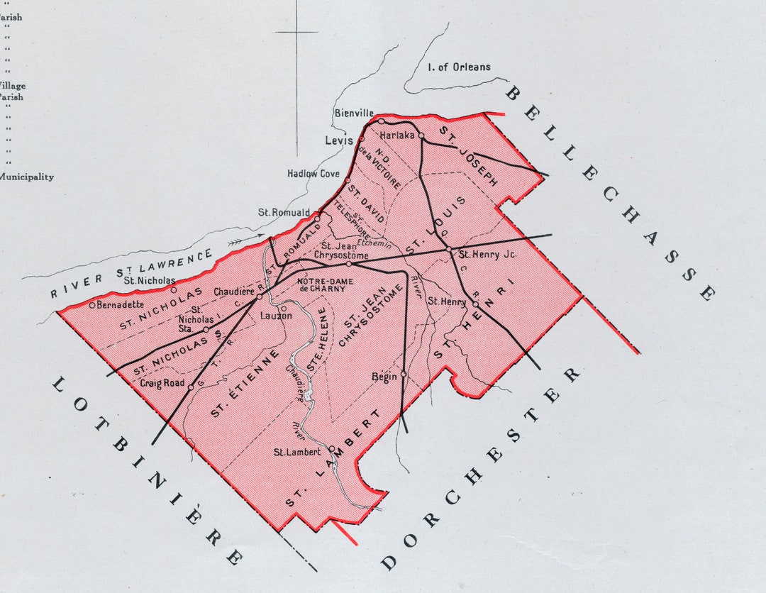 1915 Antique Map of Levis Quebec Canada Vintage Electoral - Etsy
