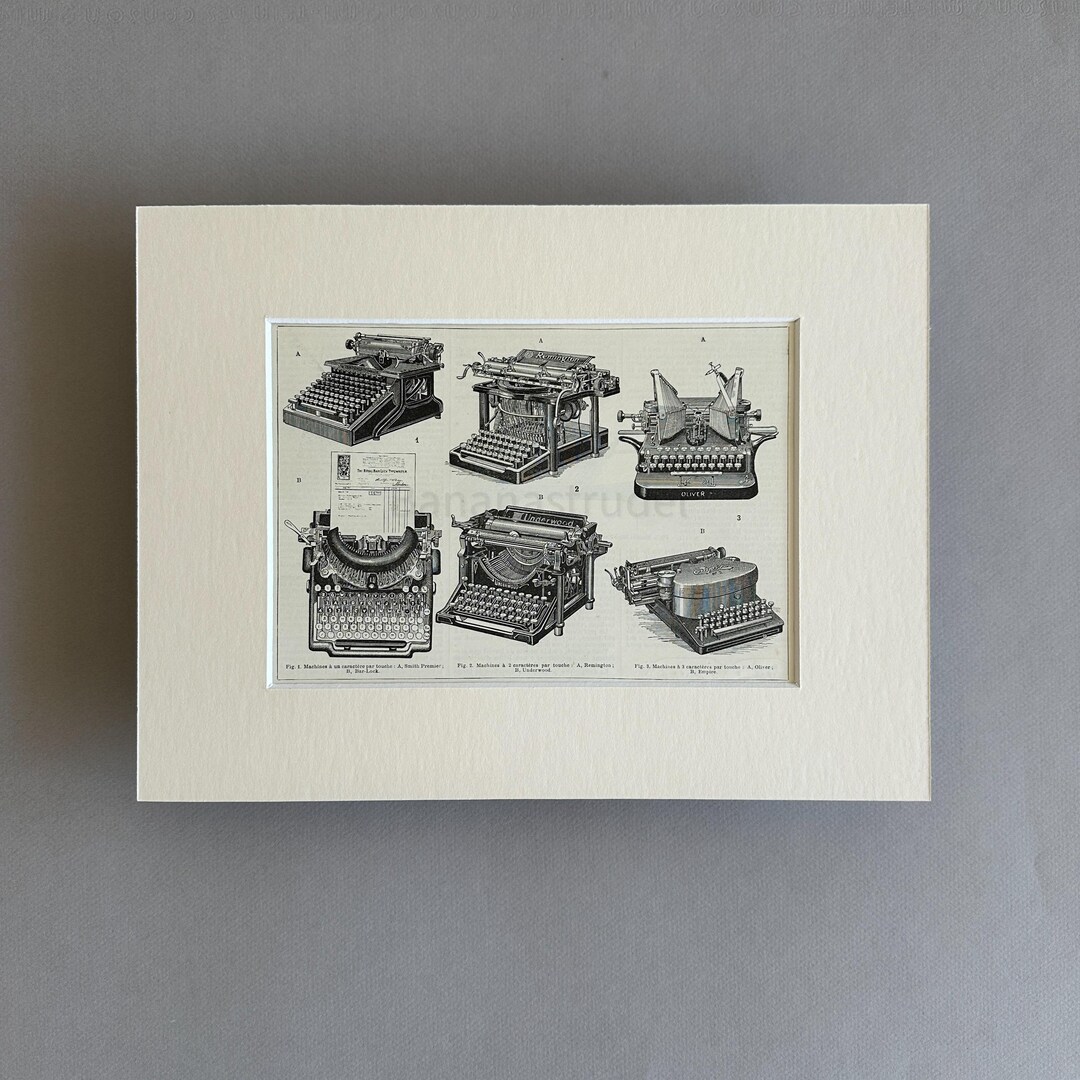 Antique Typewriters - Vintage 1911 Print - Ready to Frame 9 X 12 - Home ...
