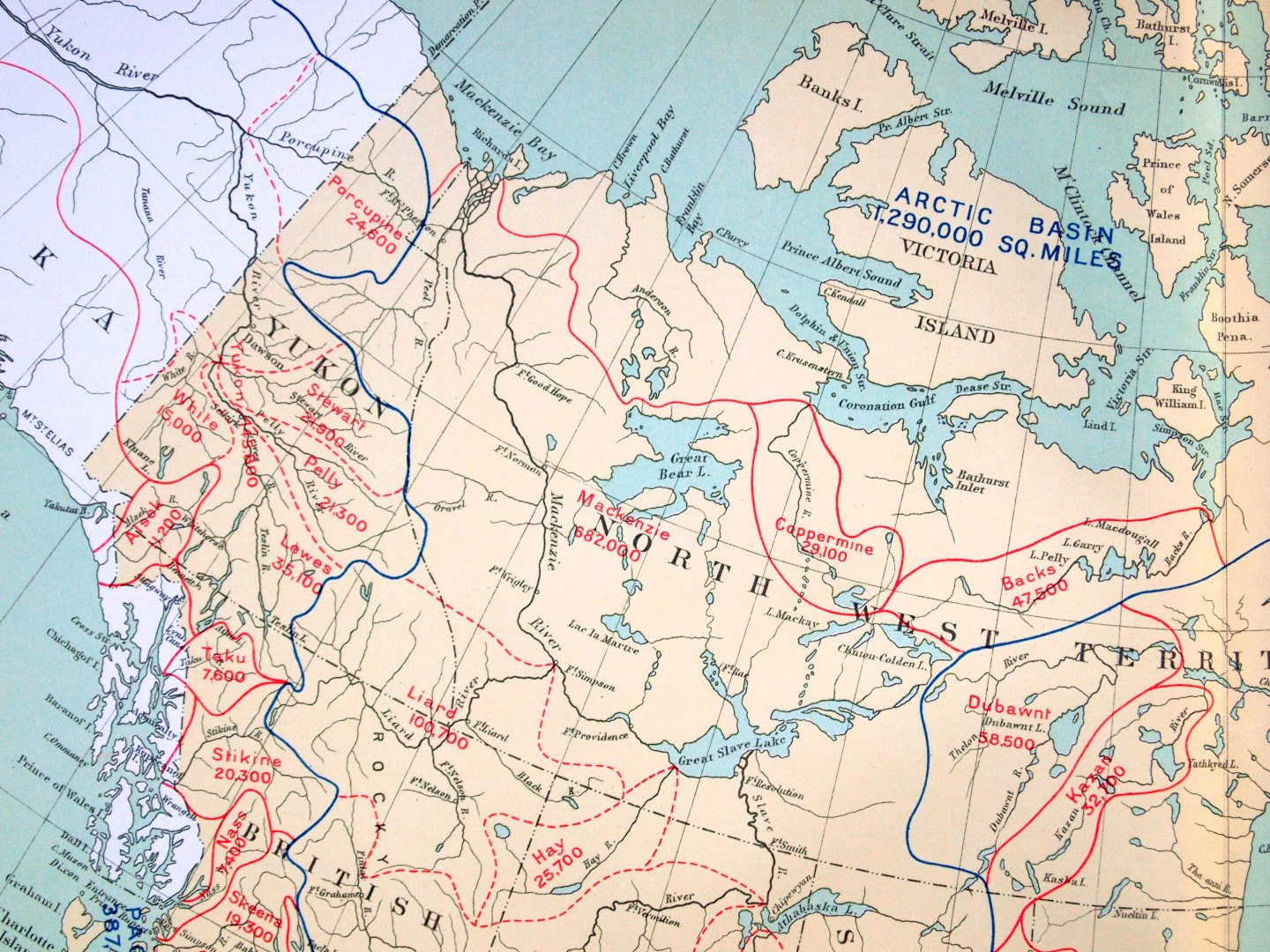 1915 Large Antique Map of Canada Showing Drainage Basins - Etsy Canada