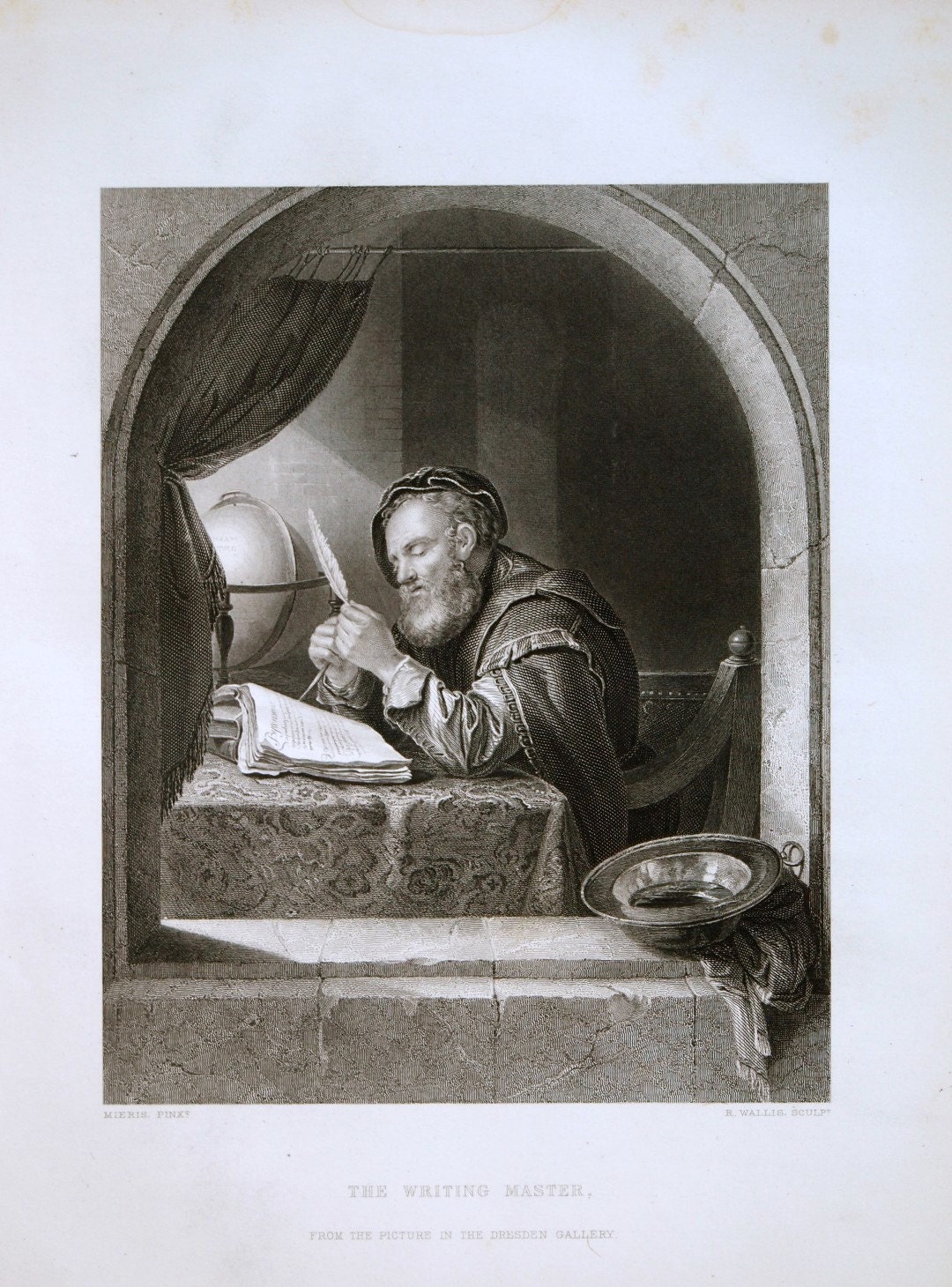 Antique Print of the Writing Master - Published in 1880 - Etsy