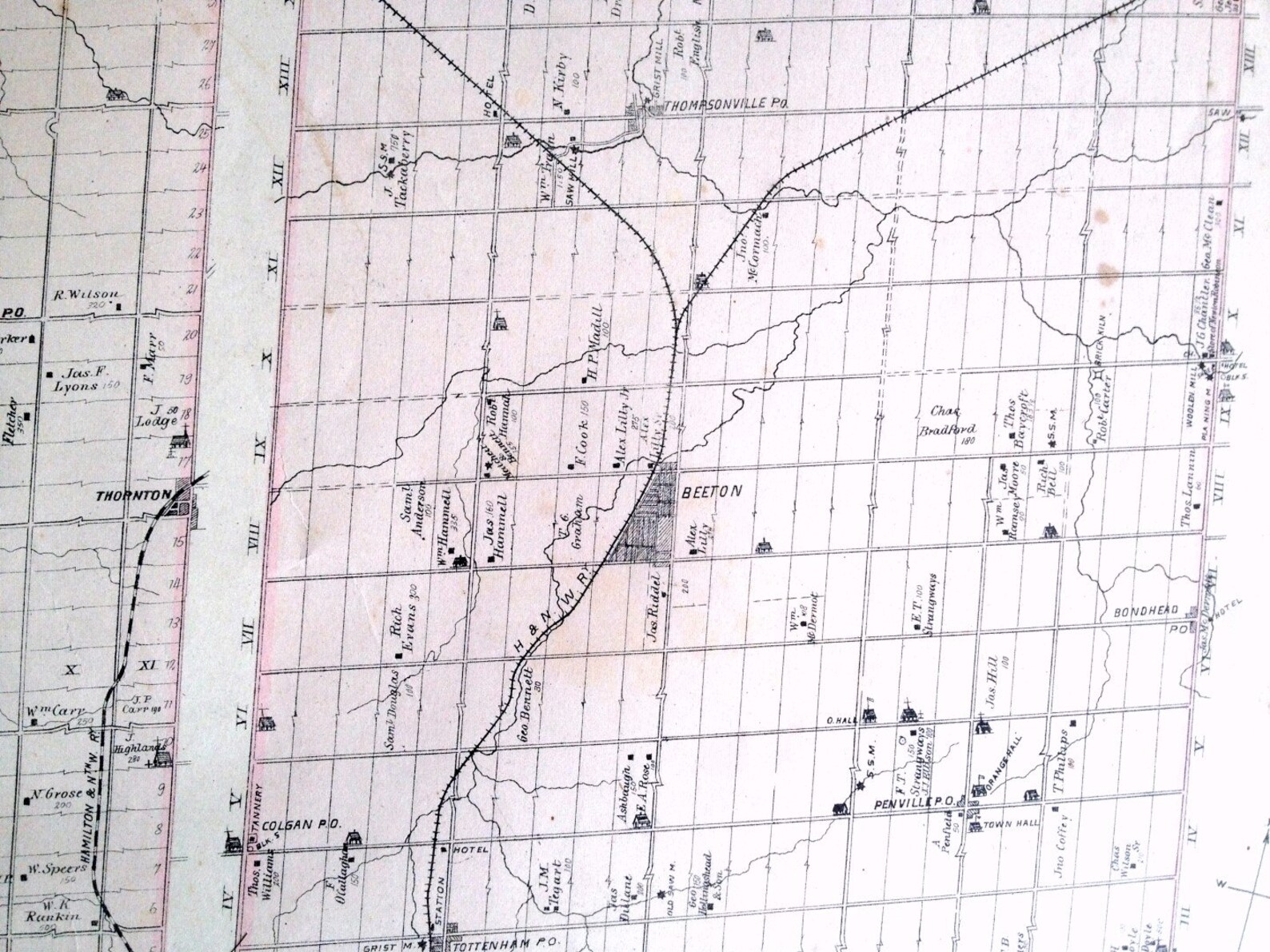 1881 Rare Large Antique Map of Essa and Tecumseth Townships - Etsy
