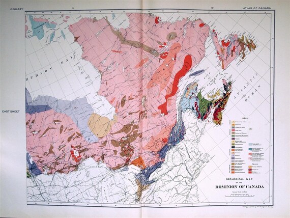 Large Antique Geological Map of Canada 1915 Map Geology - Etsy Ireland
