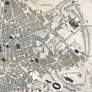 Antique Map of Rome and Milan, Italy - 1851 City Map - Etsy