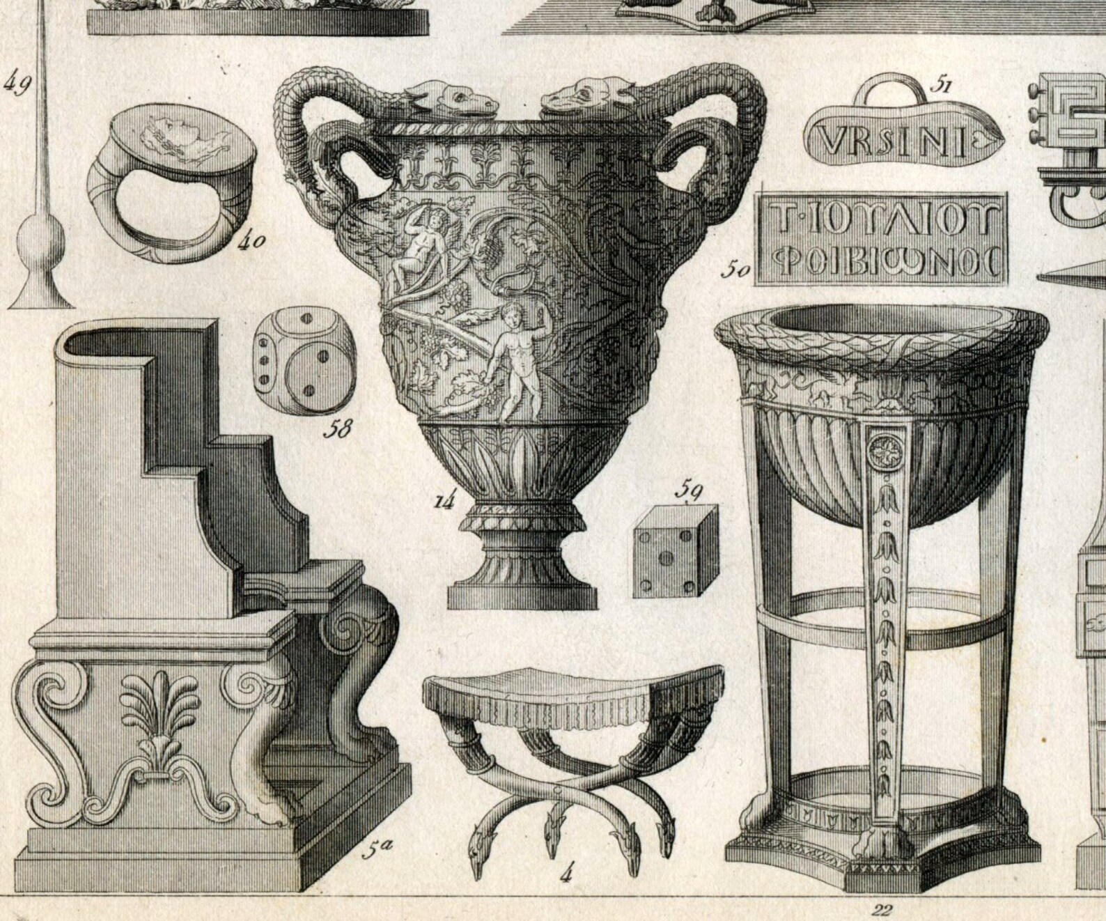 1860 Vintage Print / Antique Steel Engraving of Roman Tools and ...