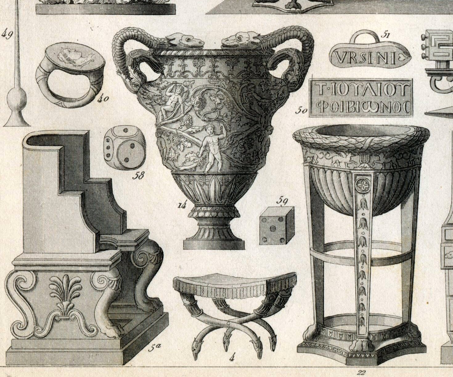 1860 Vintage Print / Antique Steel Engraving of Roman Tools and ...
