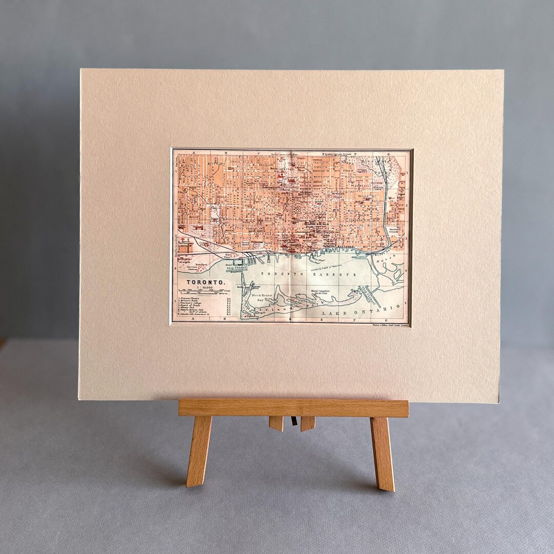 1900 Vintage Map of Toronto, Ontario, Canada - Matted Antique Map 11x14 ...