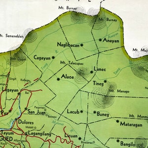 1959 Large Rare Vintage Map of Abra, the Philippines - Bangued - La Paz ...