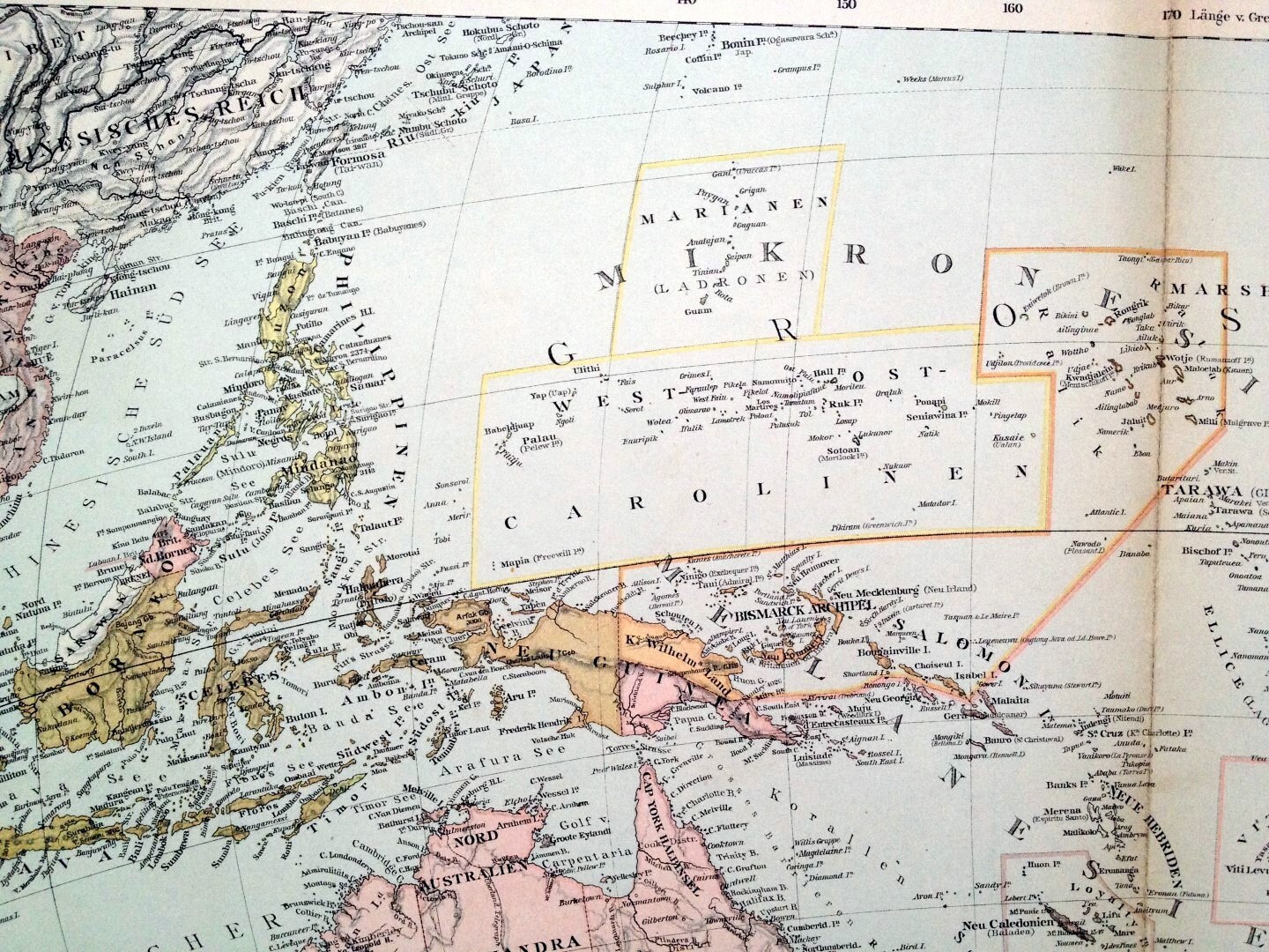 Ca. 1910 Large German Vintage Map of Australia and Polynesia - Etsy