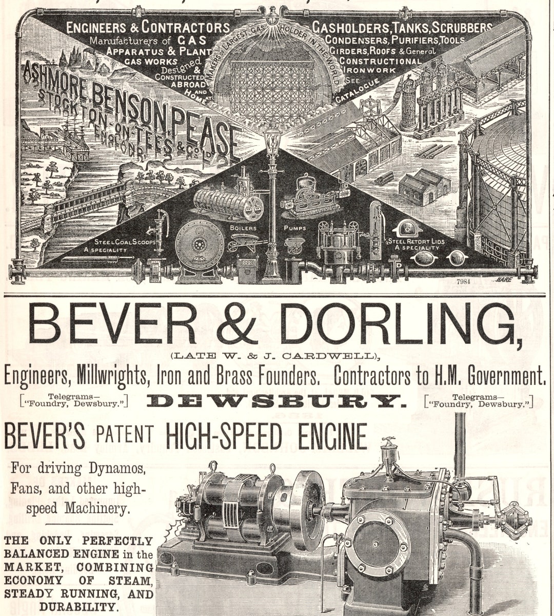 Page of Antique Advertisements for Engineering Services, High-speed ...