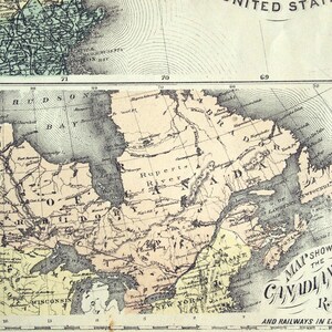 1880 Antique Railroad Map of the Dominion of Canada - Rare Large Hand ...